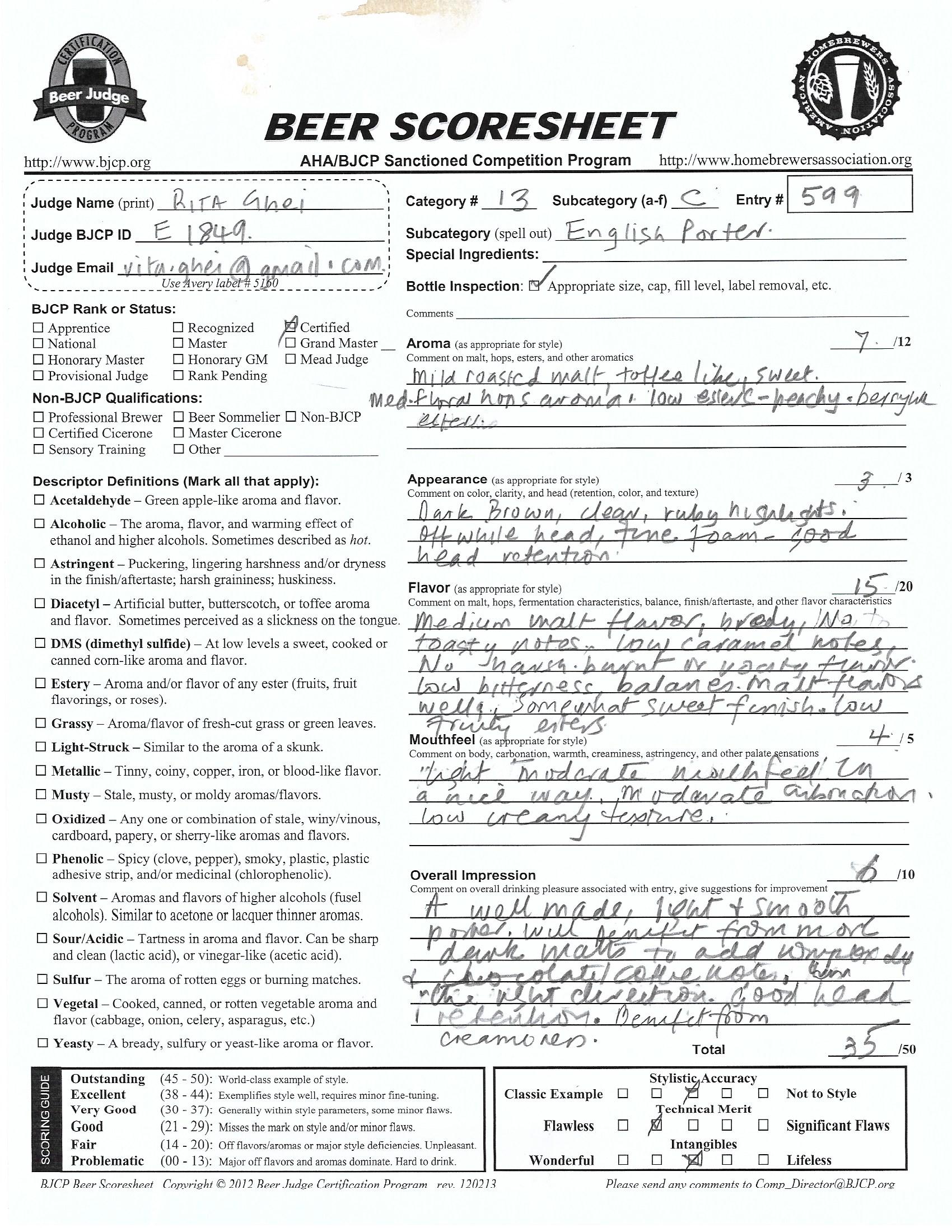 Brown British Beer - English Porter - Beer Recipes | Brewer's Friend